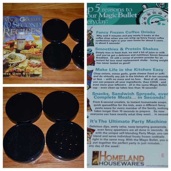 Magic Bullet | Kitchen | Magic Bullet Extra Lids 4 And A Recipe Book ...